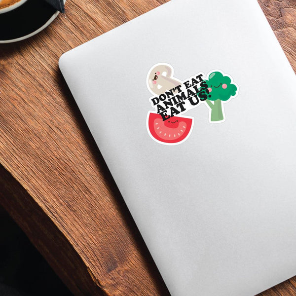 Do Not Eat Animals Eat Us Sticker Decal | Vegan Stickers - Little ...