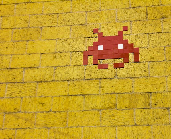 Space Invaders Wall | Urban Wall Murals and Wallpaper - Little Sticker Boy