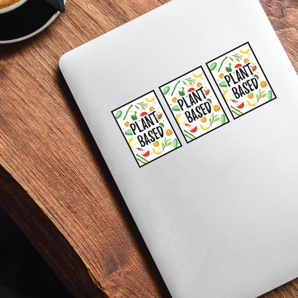 3X Plant Based Sticker Decal | Vegan Stickers - Little Sticker Boy
