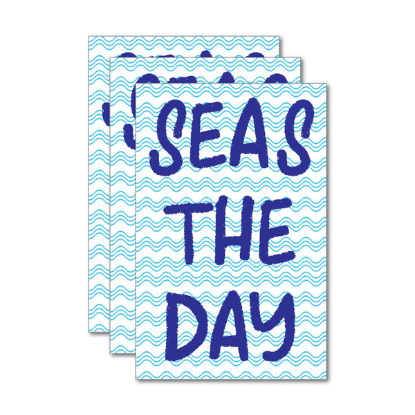 3X Seas The Day Sticker Decal | Inspirational Stickers - Little Sticker Boy