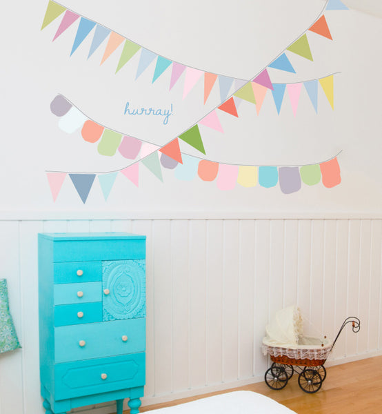 Hurray for Bunting Wall Sticker | Little Sticker Boy