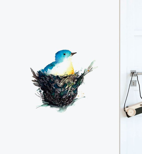Young Bird In Nest Wall Sticker Decal | Illustration Wall Stickers - Little Sticker Boy