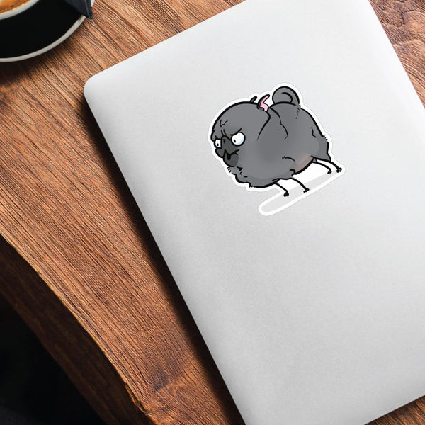Fury Black Pug Sticker Decal | Dog and Pets Stickers Stickers - Little ...